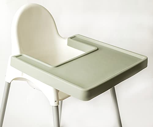 You Little Cutie Full Cover Silicone Placemat for IKEA Antilop High Chair, BPA Free, Dishwasher Safe (Artichoke Green)