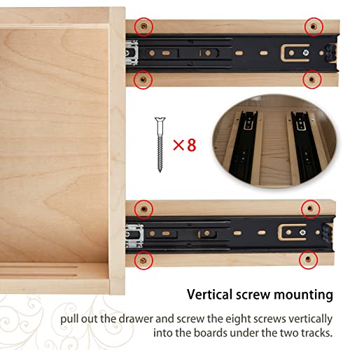 LuxursKingQYW Fully Assembled Drawer Wood Pull Out Tray Drawer Box Kitchen Cabinet Organizer, Cabinet Slide Out Shelve, Wooden Pull-Out Shelf(12" W×10" D×3" H)