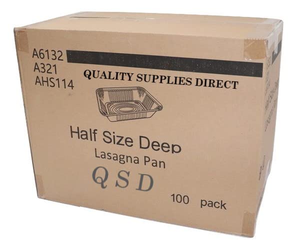 Quality Supplies Direct - Aluminum Pans 9 x 13 Disposable Foil Pans 1 Box (100 Box) Half Size Deep Steam Table Pans, Economy Value - Tin Foil Pans Great For Cooking, Heating, Storing And Food Prepping