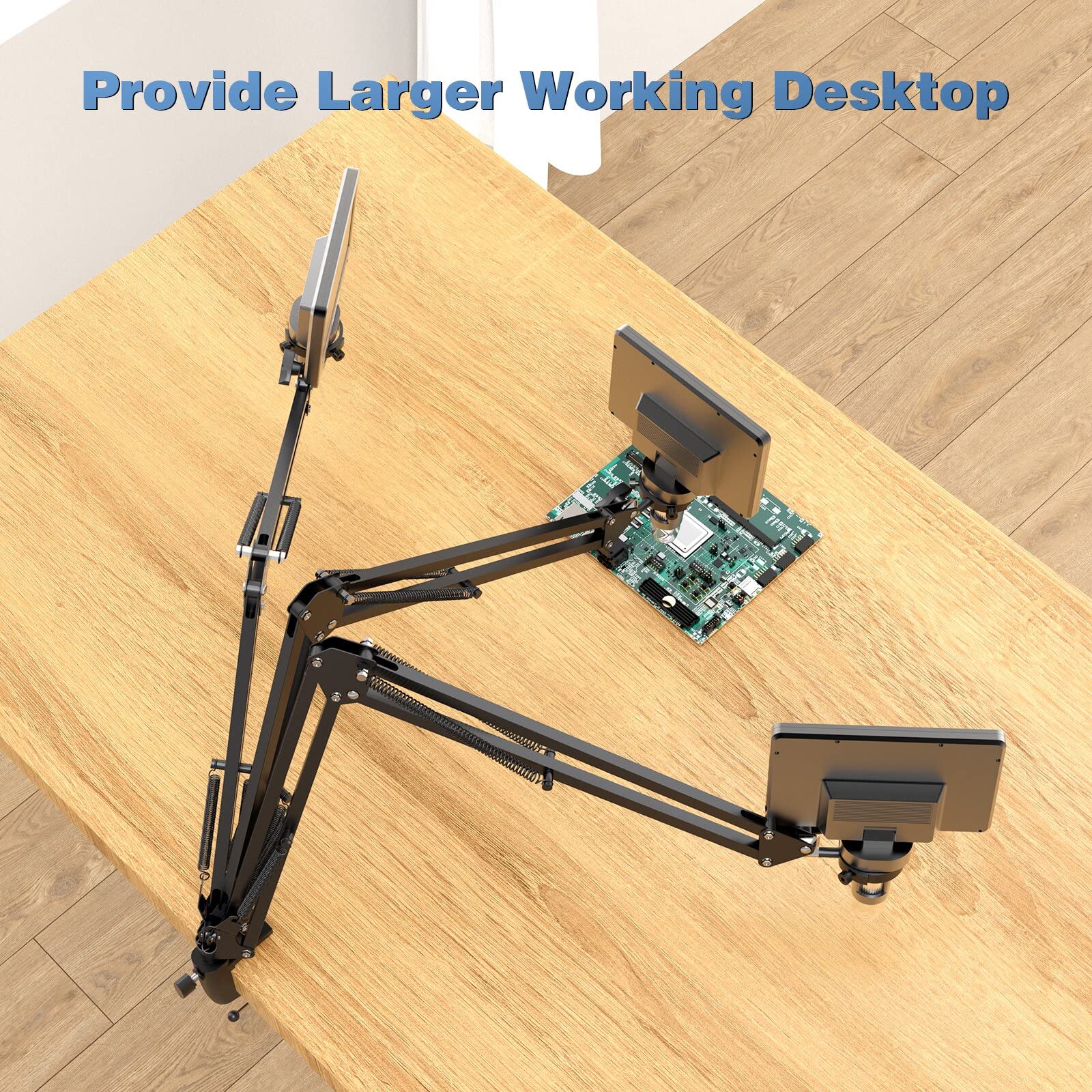 Hayve Microscope Arm Stand,Adjustable Metal Bracket with Clamp and Grommet Base,Coin Microscope Mount ,Compatible with Model DM4 DM9 MS1 MS3& Most 4.3'',7'' Digital Microscopes (1.37inch(for DM9-H))