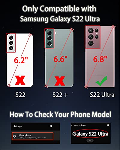 Jusy Samsung Galaxy S22 Ultra 5G Case - 6D Plating Astronaut Stand, Camera Protector, Shockproof Bumper, Love Heart Theme, Elegant Design for Girls & Women - Black