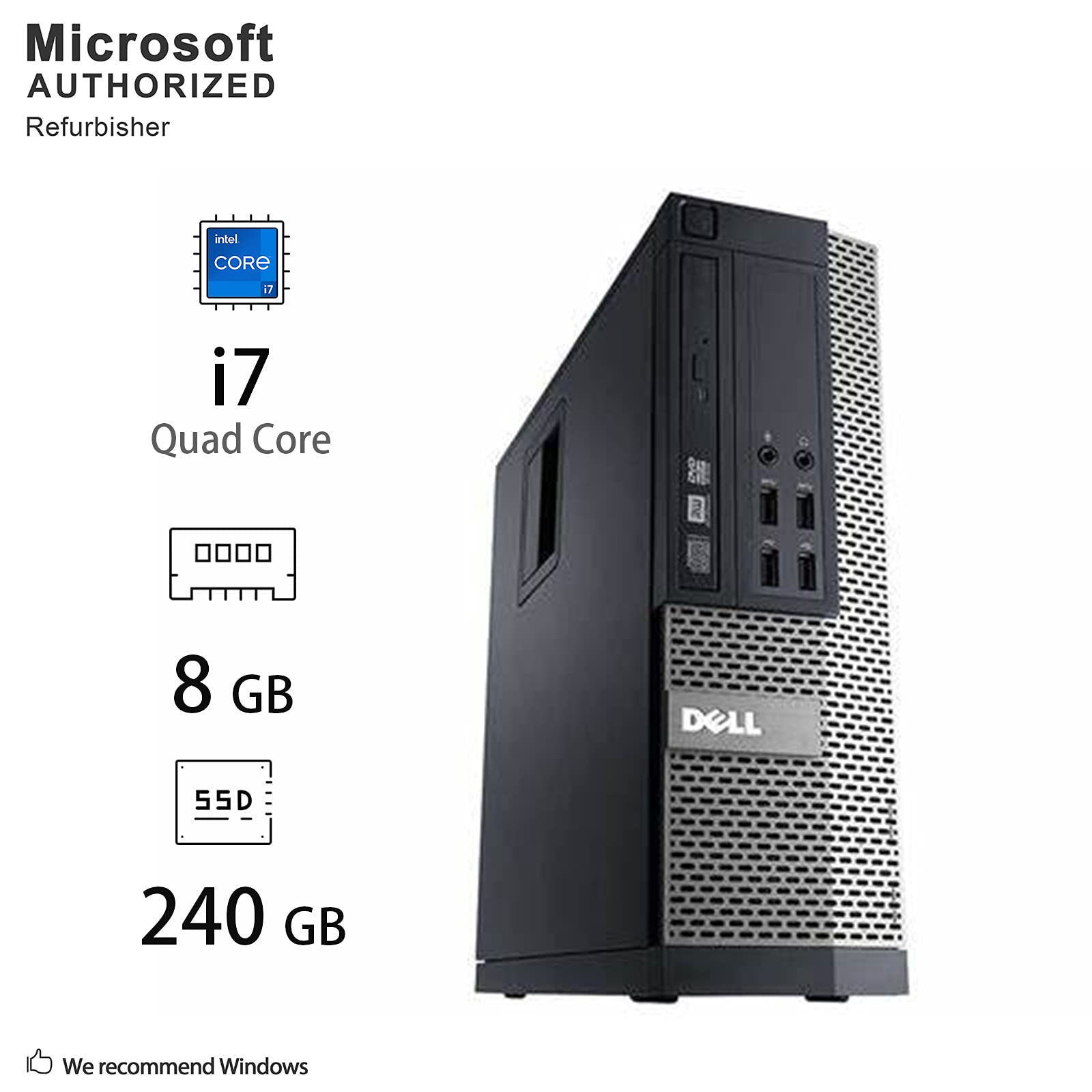 DELL Optiplex 990 SFF PC, Intel Core i5 Processor, 16GB RAM, 2TB HDD, DVDRW, Keyboard & Mouse, Wi-Fi, Bluetooth 4.0, Windows 10 Home, 20in LCD Monitor (Renewed)']