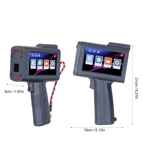 Marhynchus Portable Handheld Inkjet Printer 4.3in Color HD LED Touchscreen 600dpi 12.7mm Kit with Cartridge for Text 2D Code Bar Code (US Plug 100-240V)