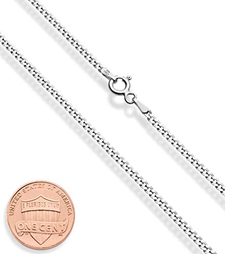 Miabella Solid 925 Sterling Silver Italian 2.3mm Diamond Cut Cuban Link Curb Chain Necklace for Women Men, Made in Italy (Length 18 Inches (women's average length))