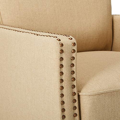 Christopher Knight Home Armstrong Recliner,Polyester,Birch, Beige + Dark Brown