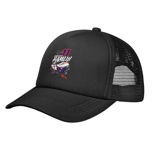 Denny Hamlin 11 Men's Adjustable Mesh Back Cap Curved Bill Snapback Mesh Baseball Cap Breathable Sun Hat