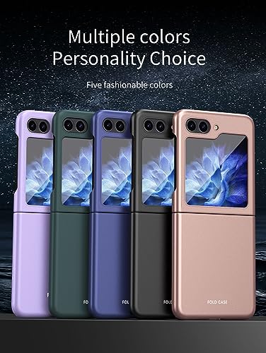 YJZSKRXFAK Case for Samsung Galaxy Z Flip5 5G 2023, Ultra Thin Slim Fit Elegant Business Smooth Cover Protective Cover Case for Galaxy Z Flip 5-Rose Gold