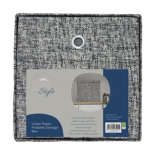 JVL Urban Square Paper Lidded Storage Basket