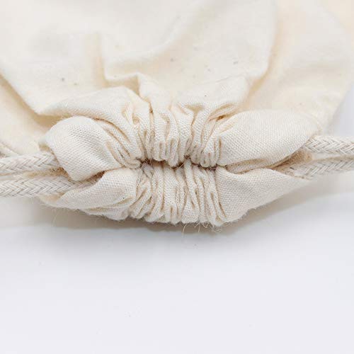 DINYAO Cotton Drawstring Bags Party Christmas Gift Fabric Package Small Pouches 12 pcs (3.5x4.3 inches)