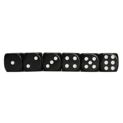 WE Games Bulk Black Dice Set - 100 Pack of Rounded Corner 6 Sided 16mm Dice for Dice Games, Casino Nights, and More