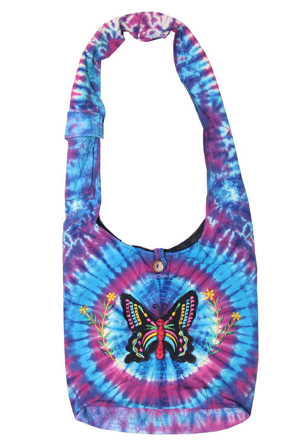 Shangri-La Nook Cotton crossbody Butterfly Gypsy Bag Handmade in Nepal