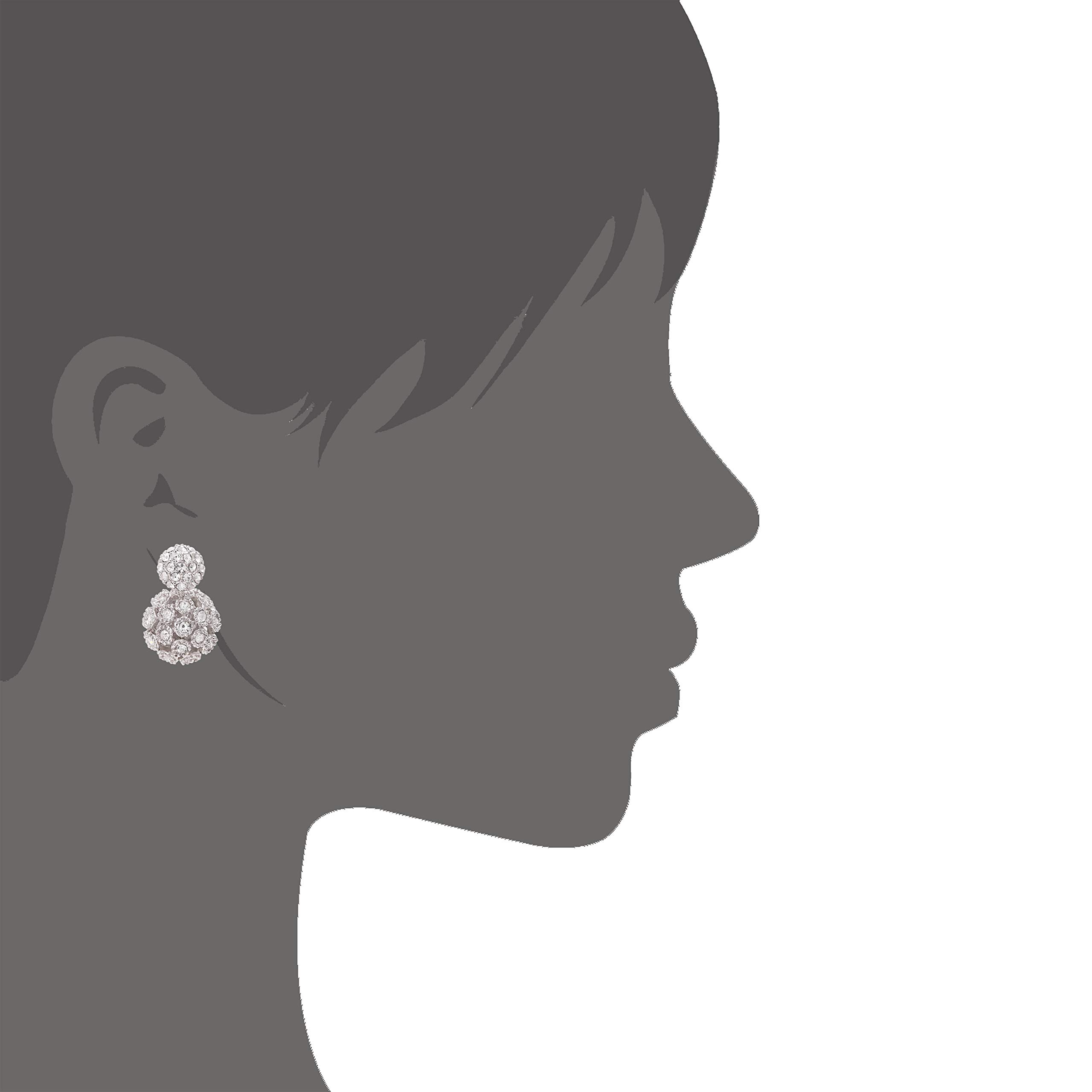 Circle Stud Front and Hollow Design Ball Back, Double Side Crystal Earrings