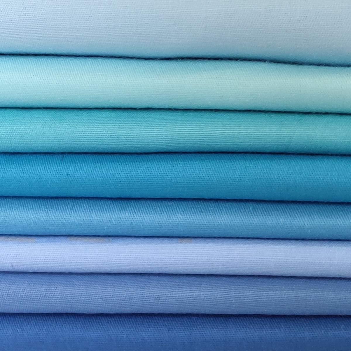 Quilting Fabric Misscrafts 8pcs Cotton Craft Fabric Bundle 18" x 22" Pre-Cut Quilt Squares Fat Quarters for Sewing Crafting Patchwork DIY Scrapbooking Blue