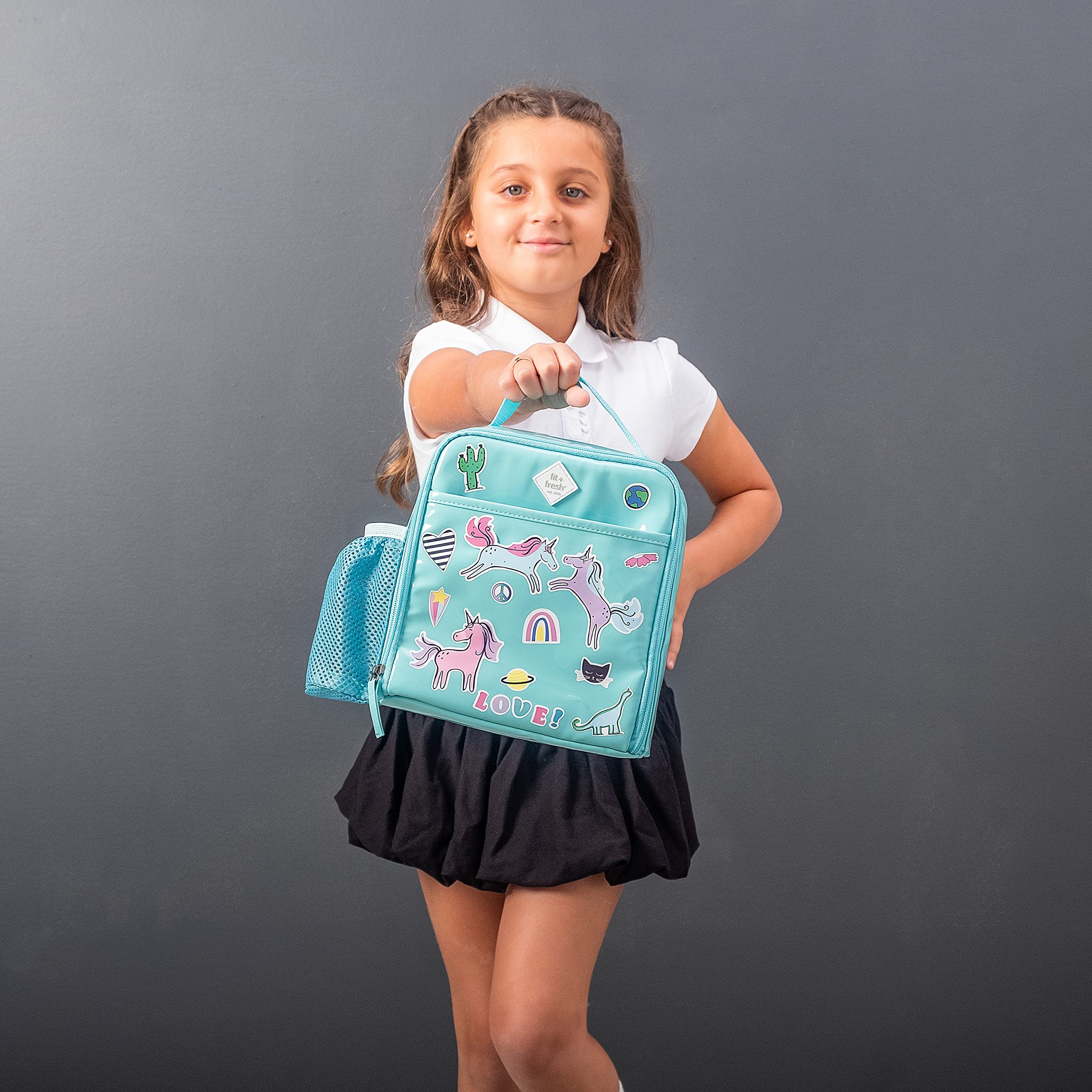 Fit+Fresh DIY Sticker Insulated Lunch Box, Lunch Box - Lunch Bag, Lunch Box for Girls, Lunch Box for Boys, Lunchboxes