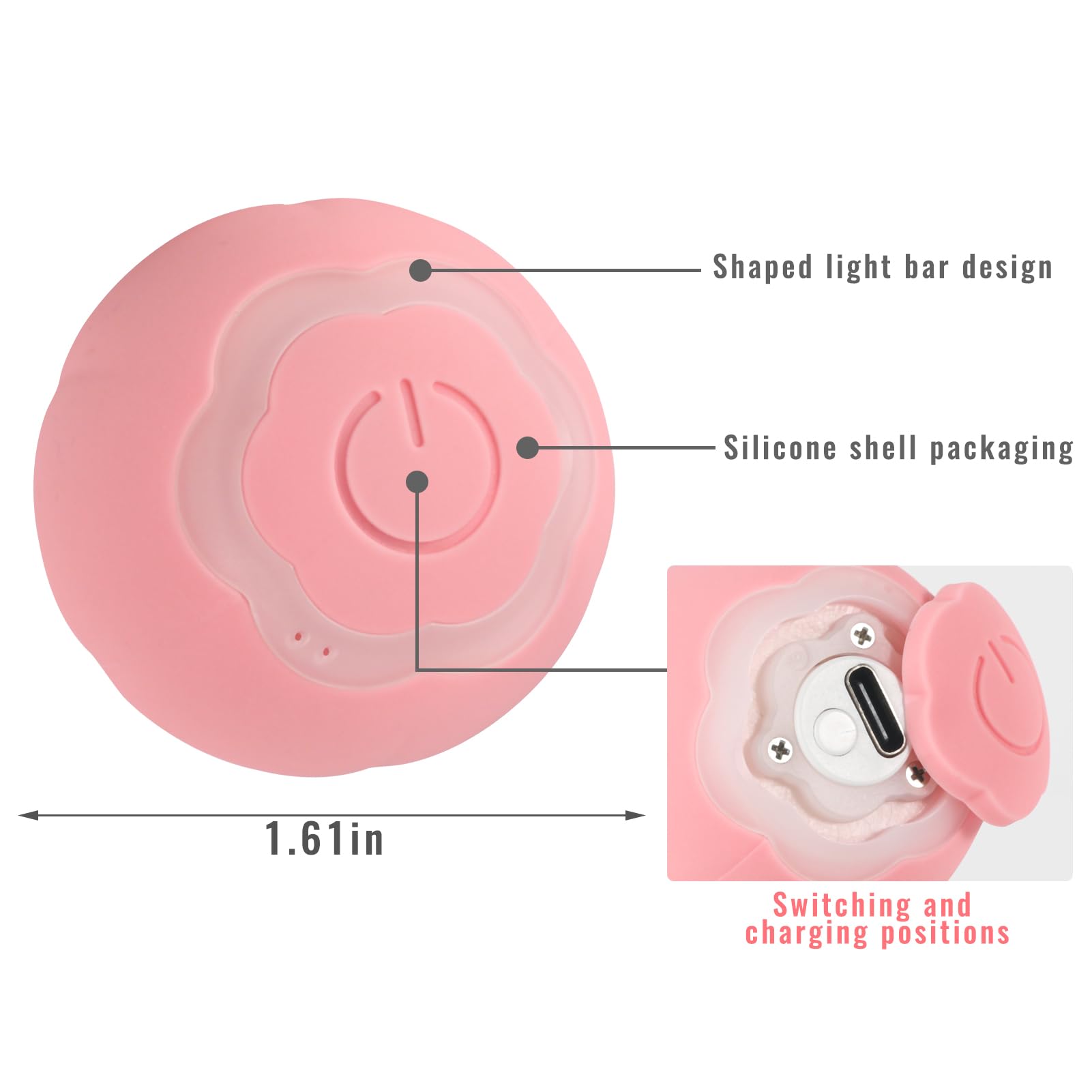 CyperGlory Interactive Cat Smart Ball Toy 2.0, Automatic Power Rolling Ball with Colorful Lights & Floral Design, USB Rechargeable, Activate Natural Hunting Instincts, Perfect Indoor Playmate (Pink)