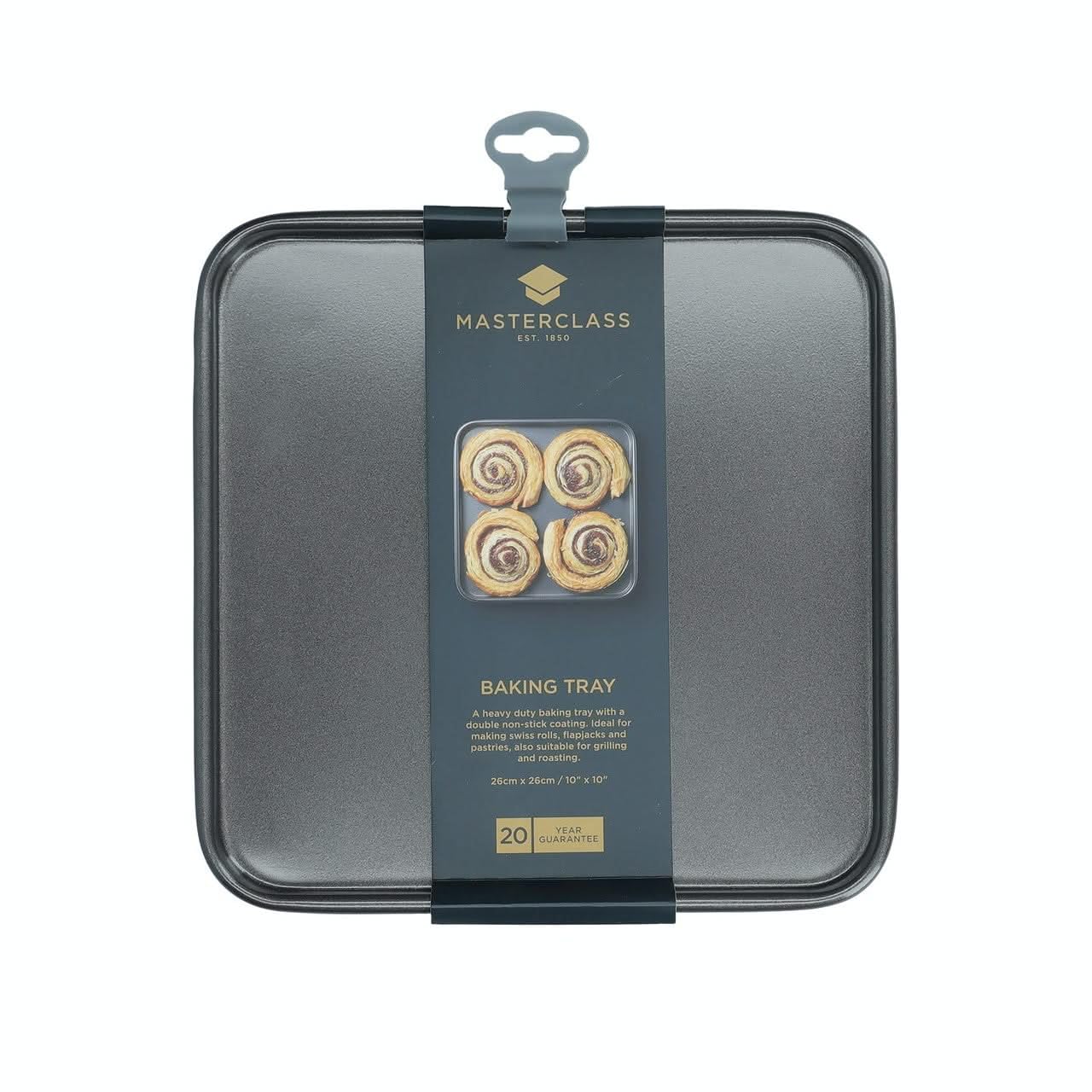 Master Class 26cm/10 Non-Stick Square Baking Tray Sheet Pan | Ideal for Making Swiss Rolls Flapjacks Pastries Grilling or Roasting