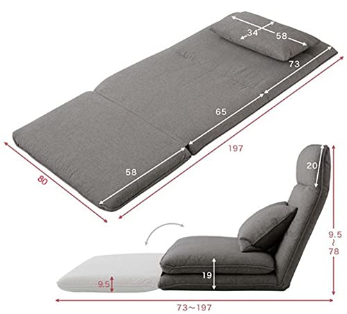 JYDQM Lounge Indoor Floor Sofa Bed Sleeper 14 Position Adjustable Living Room Daybed Recliner Sofa Couch Folding