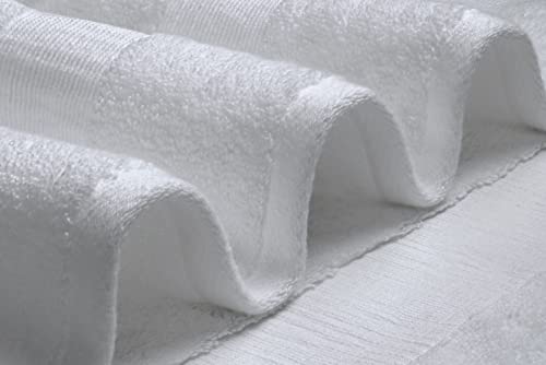 Resort Collection Soft Washcloth Face & Body Towel Set | 12x12 Luxury Hotel Plush & Absorbent Cotton Washclothes [12 Pack, White]