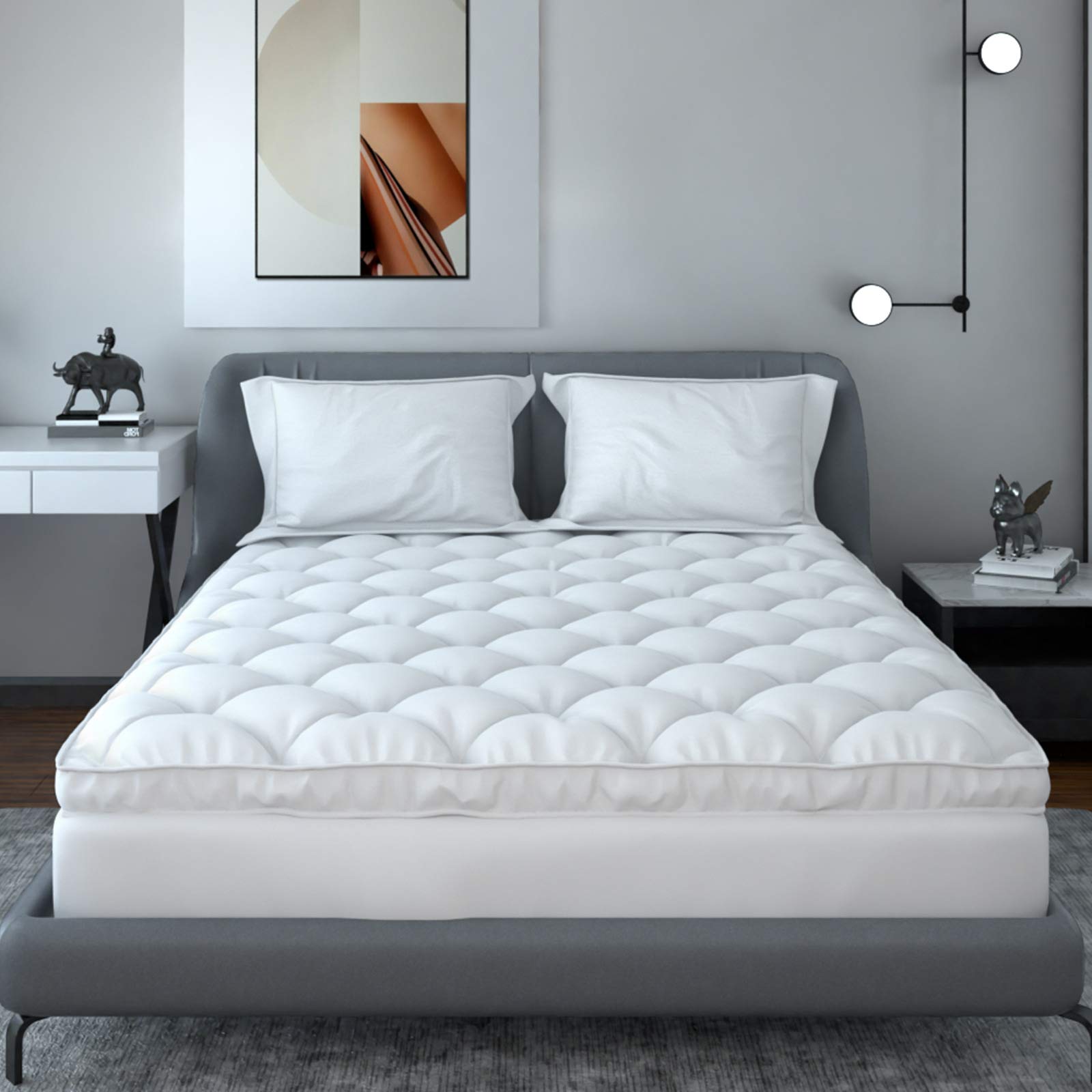MINOROTY Mattress Topper Full Size, Extra Thick Plush Mattress Pad Cover Topper, Cooling Pillow Top with 8-21Inch Deep Pocket