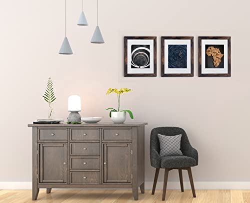 Scholartree Wooden Brown 11x14 Picture Frame with Mat 2 Set in 1 Pack,Display 11x14 without Mat or 8x10 with Mat，Wall Gallery Photo Frames