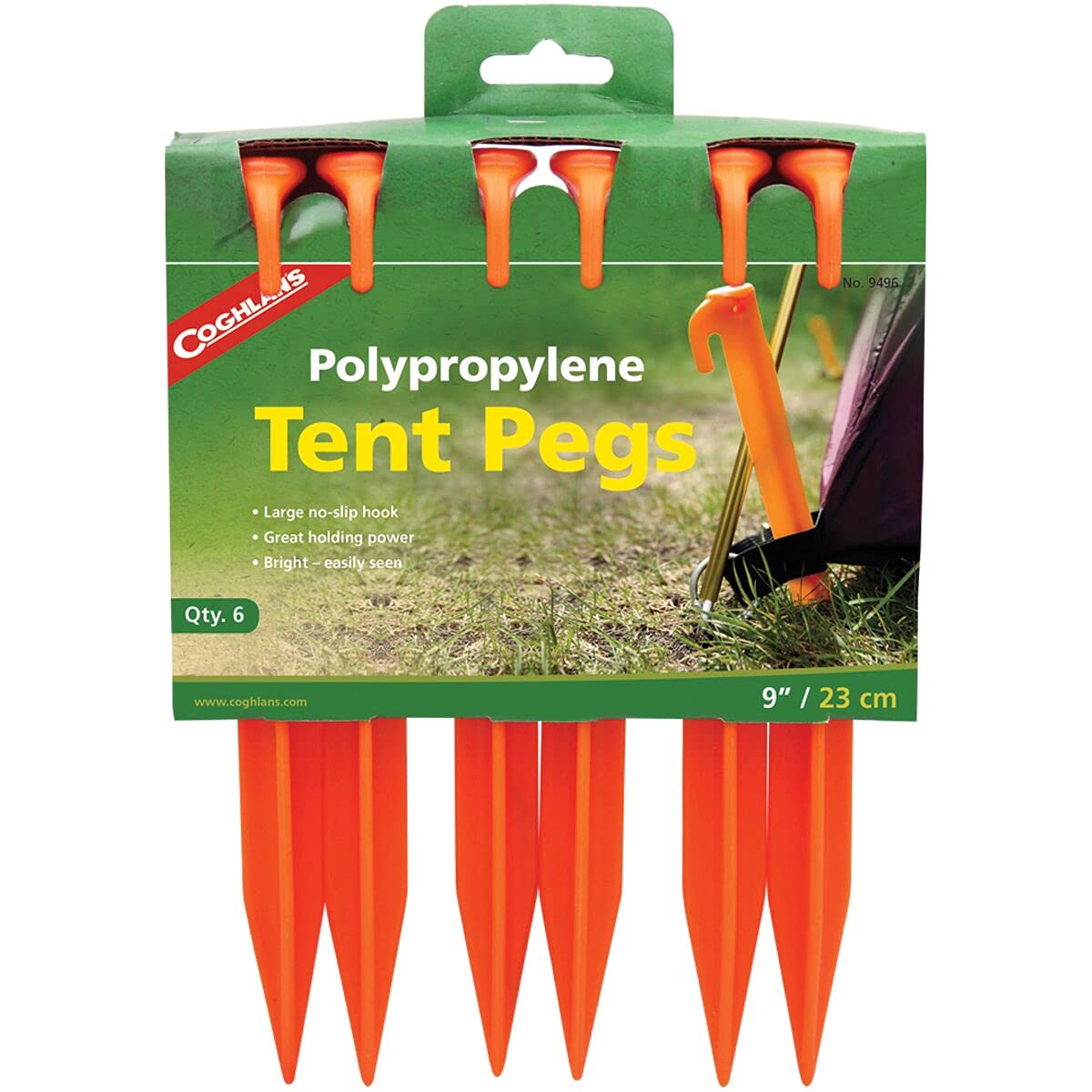 Coghlans 9496 6 Count 9" Polypropylene Tent Pegs