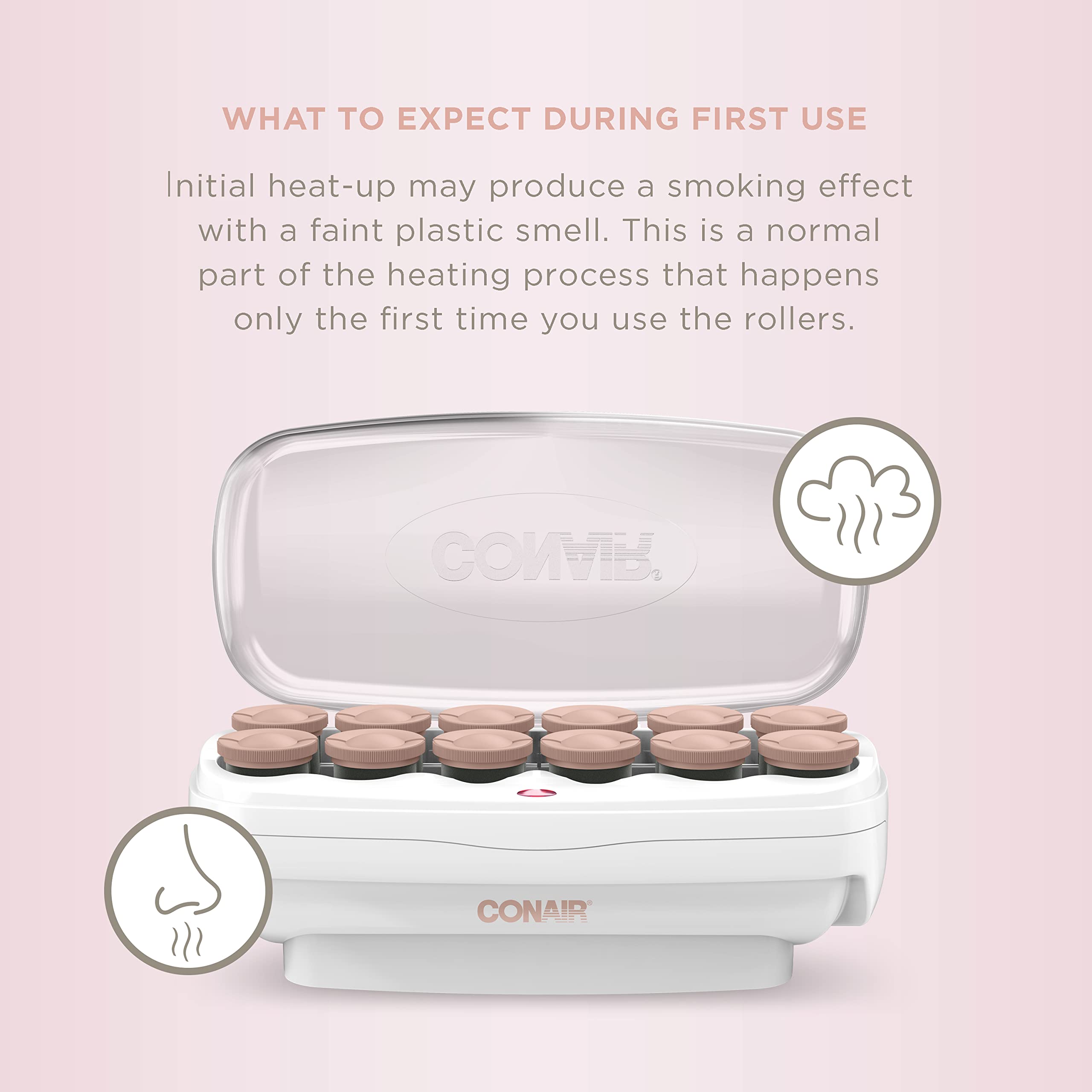 Conair Ceramic 1 1/2-inch Hot Rollers, Super Clips Included, Create Big Bouncy Curls