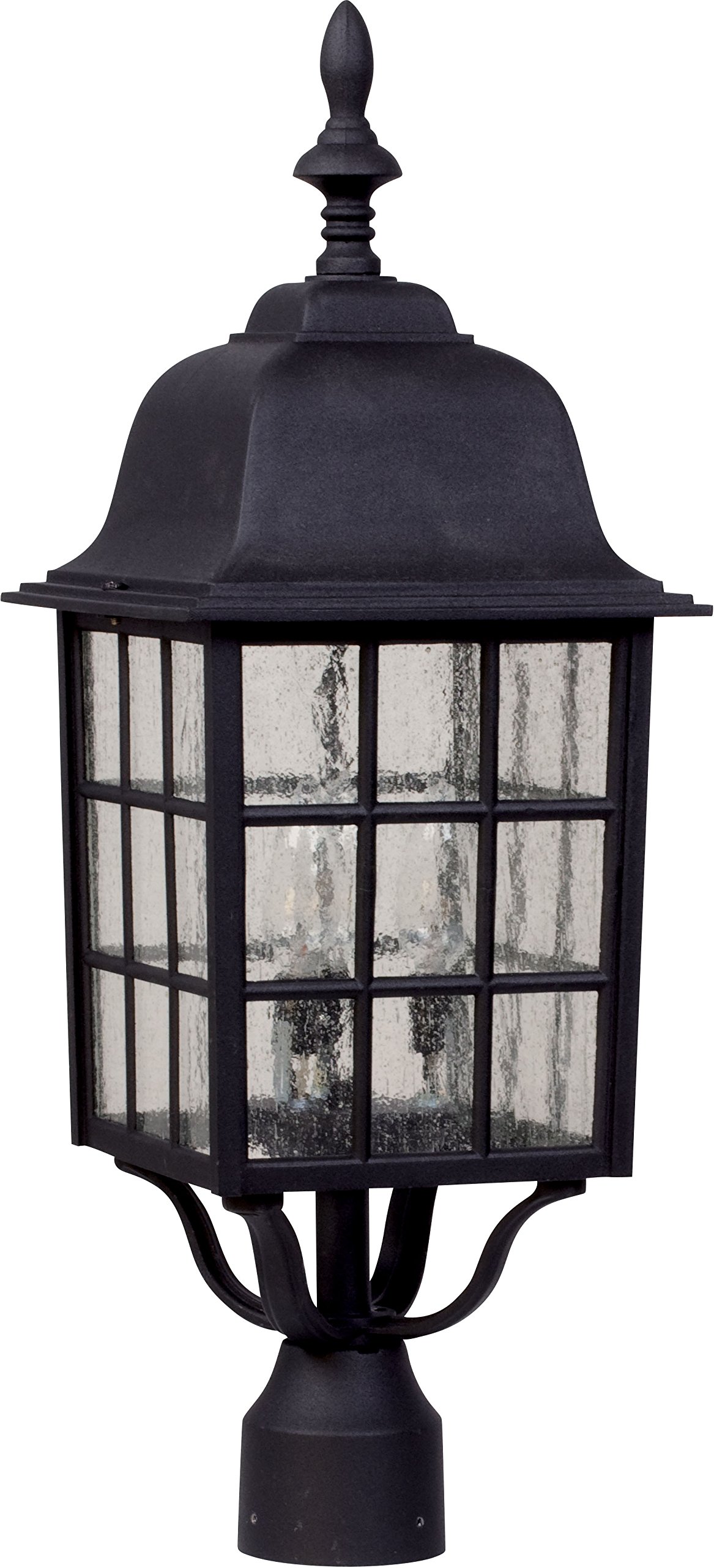 Craftmade Z575-TB Grid Cage Outdoor Pier Mount Post Lighting, 3-Light, 180 Watts, Textured Matte Black (9" W x 24" H)