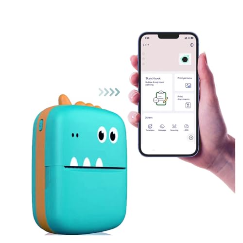Mini Thermal Printer, 200DPI Bluetooth Receipt Printer, Inkless Pocket Printer with APP, Portable Black White Printer for Pictures Labels Texts, Compatible with iOS Android Phone
