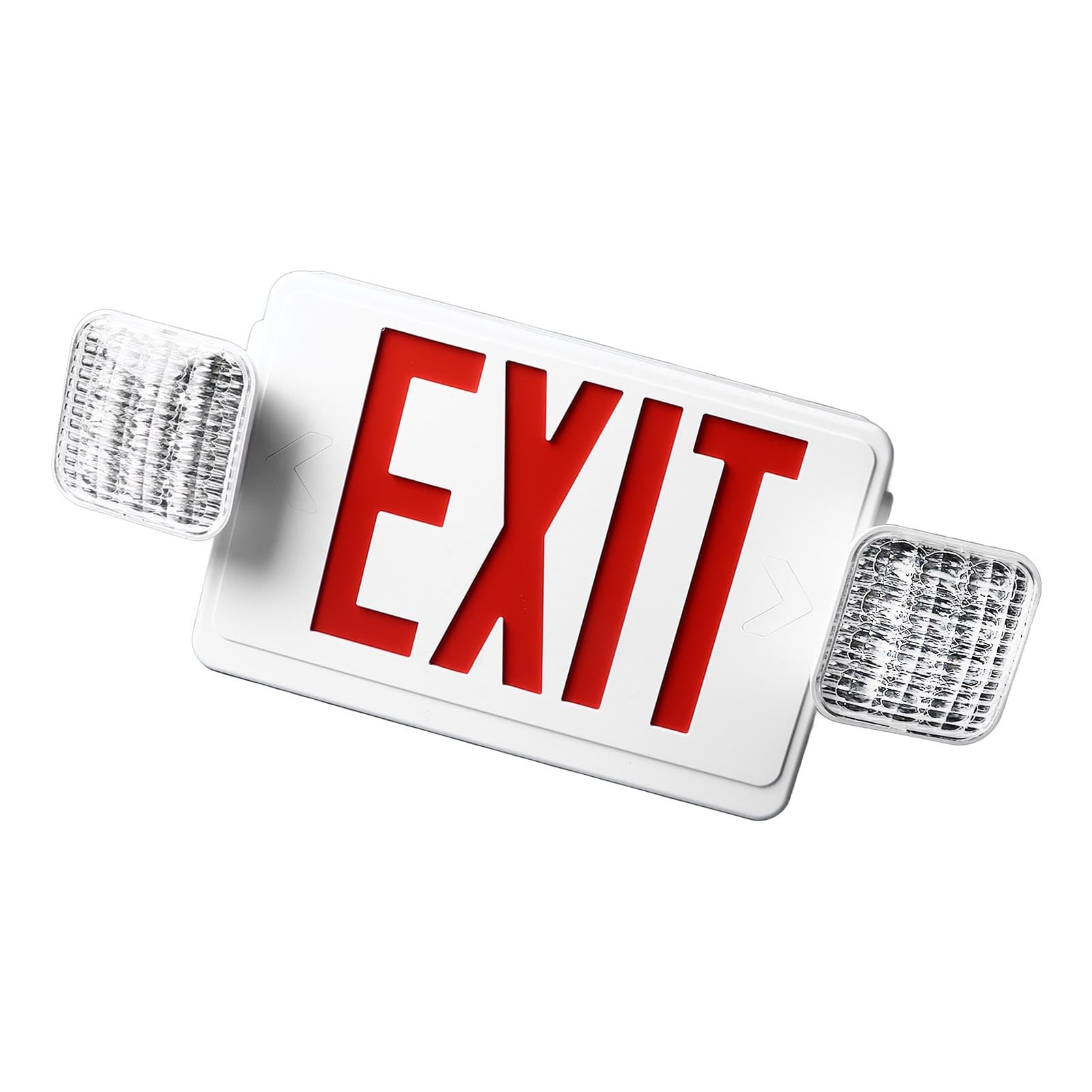 Led Exit Signs With Emergency Lights, Red Emergency Signage AC85 to 265V Emergency Exit Sign With 2 Emergency Light for Schools, Churches, Hospitals