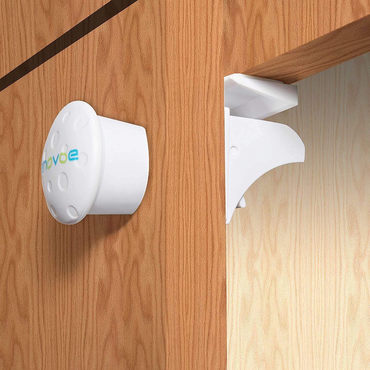 Enovoe Magnetic Locks - 24 Locks + 4 Keys - Magnetic Baby Safety Cabinet and Drawer Locks Child Proof Your Kitchen and are Easy to Install - No Drill, Tools or Screws Needed