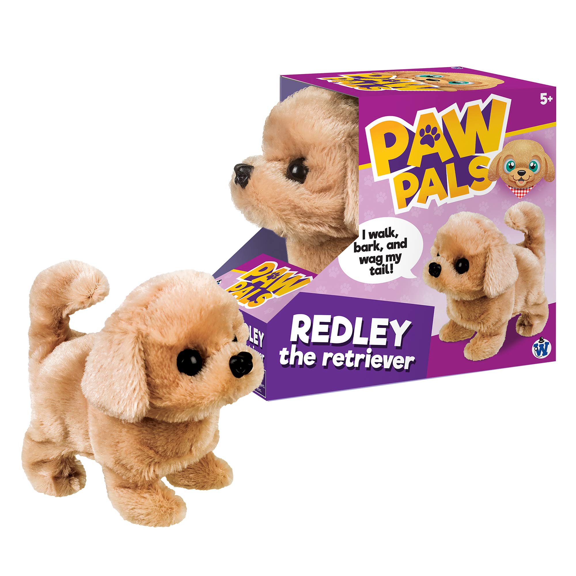 Westminster, Inc. Redley the Retriever - Cute, Cuddly, Plush Battery Operated Dog Toy Walks, Wiggles, and Barks with Sound