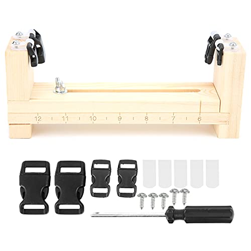 plplaaoo Paracord Bracelet Jig, Adjustable Paracord Jig Woven Wooden Frame, Wristband Maker Paracord Braiding Weaving DIY Craft Tool Kit, Paracord Braiding Weaving Craft Tool