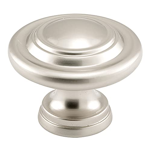 Prime-Line N 7372 Bi-Fold Door Knob – Wide Base and Large Diameter Door Knob For Easy Gripping, Replace Old or Unsightly Knobs, 1-11/16” Outside Diameter, Diecast, Satin Nickel Plated (Single Pack)
