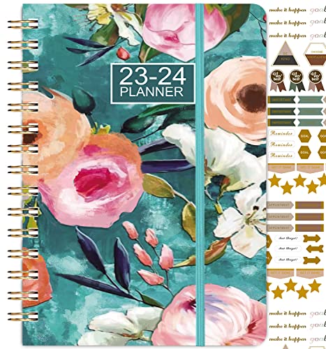 Dzhzal 2023-2024 Academic Planner - Weekly & Monthly Planner with Tabs, July 2023 - June 2024, 8.5" x 6.3", Hardcover with Elastic Closure,Twin-Wire Binding,Thick Paper,Inner Pocket