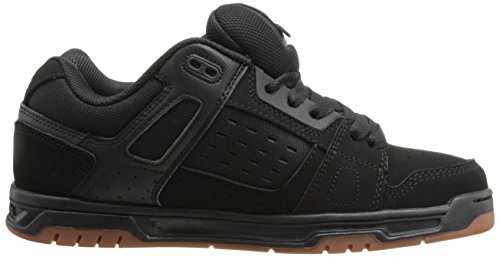 DC Men's Stag Low Top Skate Shoe, Black/Gum, 7 D US