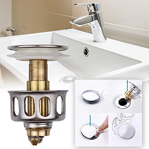 LMMDDP Basin Up Drain Filter Universal Wash Basin Bounce Drain Filter Sink Drain Vanity Stopper Up Drain Filter Bathroom Use