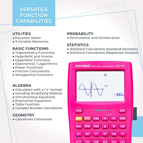 Scientific Calculator with Graphic Functions - Multiple Modes with Intuitive Interface - Perfect for Students of Beginner and Advanced Courses, High School or College
