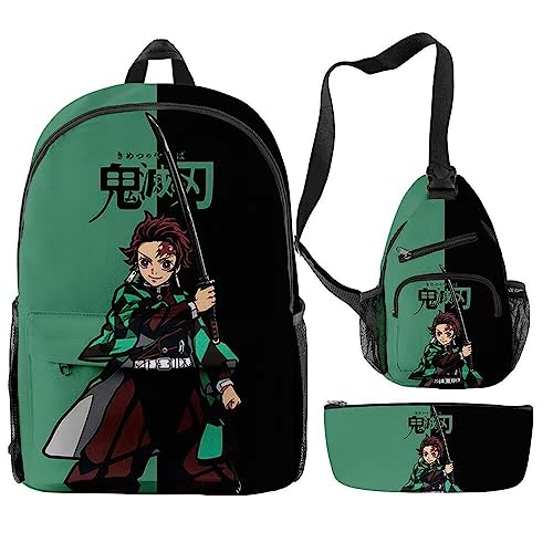 Noyiban Demon_Slayer Backpack Anime Cosplay Backpack Large Capacity Shoulder Backpack for Men Women