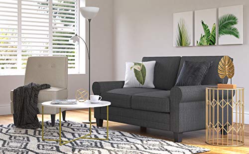 Serta Copenhagen 73" Sofa - Pillowed Back Cushions and Rounded Arms, Durable Modern Upholstered Fabric - Charcoal