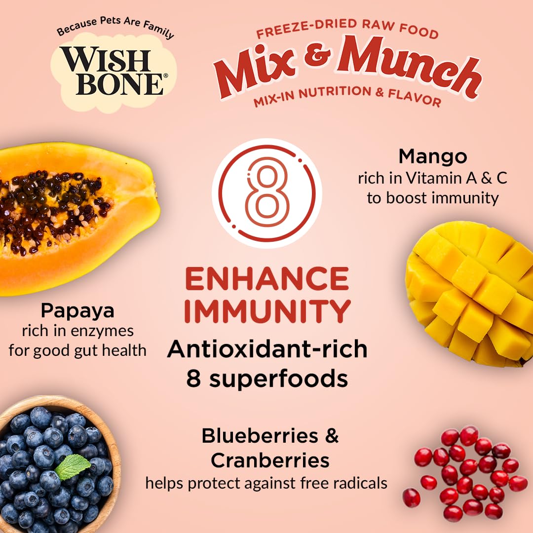 Wishbone Mix & Munch Raw Freeze-Dried Grain-Free Beef and Venison for Dogs 350g