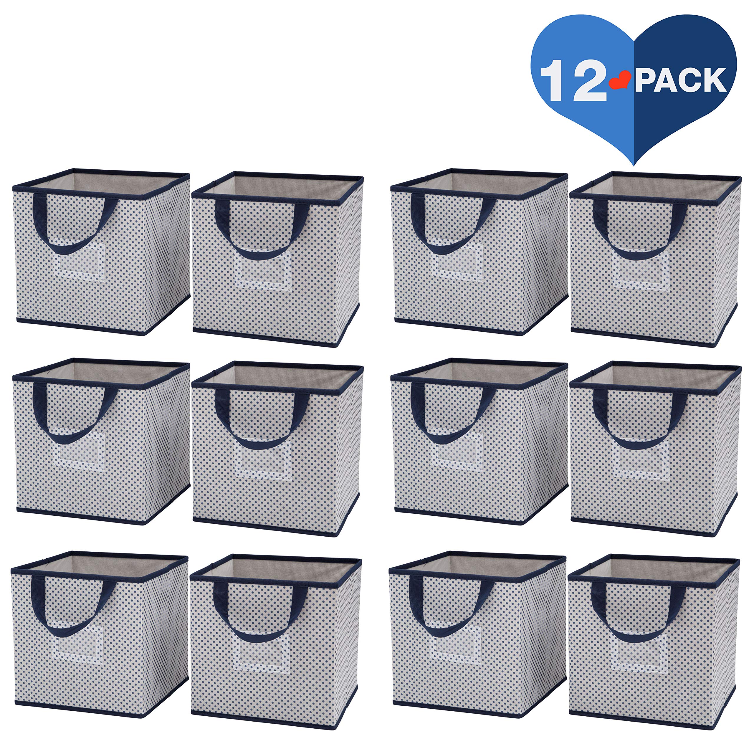 Delta Children 12 Piece Foldable Storage Cubes/Bins, Navy