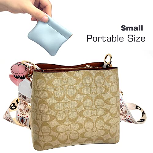 VOFOON [Upgrade] Leather Mini Squeeze Coin Purse, Small Jewelry Pouch Leather Travel Bag Coin Holder For Men/Women 2/4 Pack