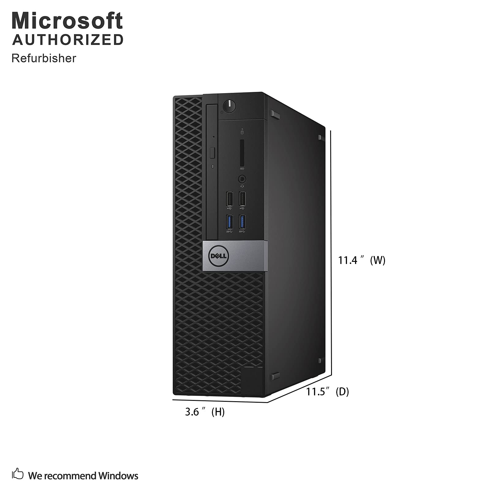 Dell Optiplex 7040 | Small Form Factor | Intel 6th Gen i5-6500 | 8GB 2666MHz DDR4 | 256GB Solid State Drive SSD | Windows 10 Professional (Renewed)