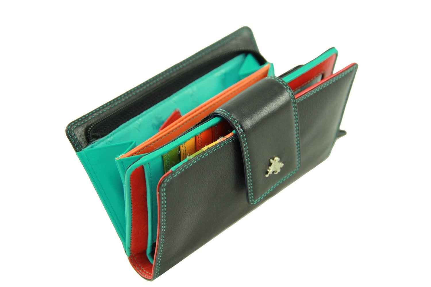 VISCONTI SP30 YLANG Spectrum Collection Multi Colored Soft Leather Bifold Wallet (Red)