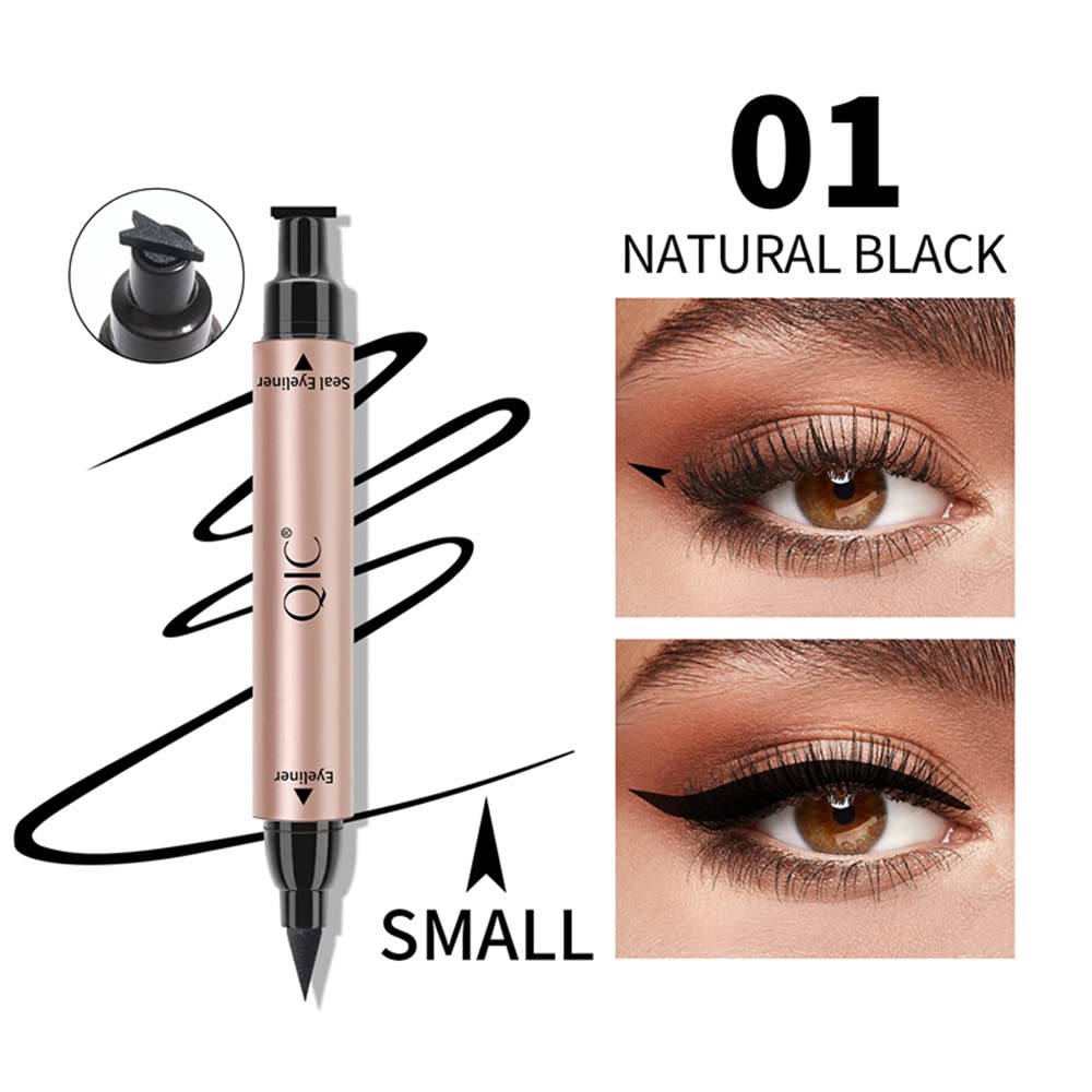 Go Ho Liquid Star Eyeliner Stamp,Black Bulk Stamp Eyeliner for Cat Eyes,Long lasting Super Slim Precise Felt Tip Liquid Eye Liner Tattoo Tools,1 PC