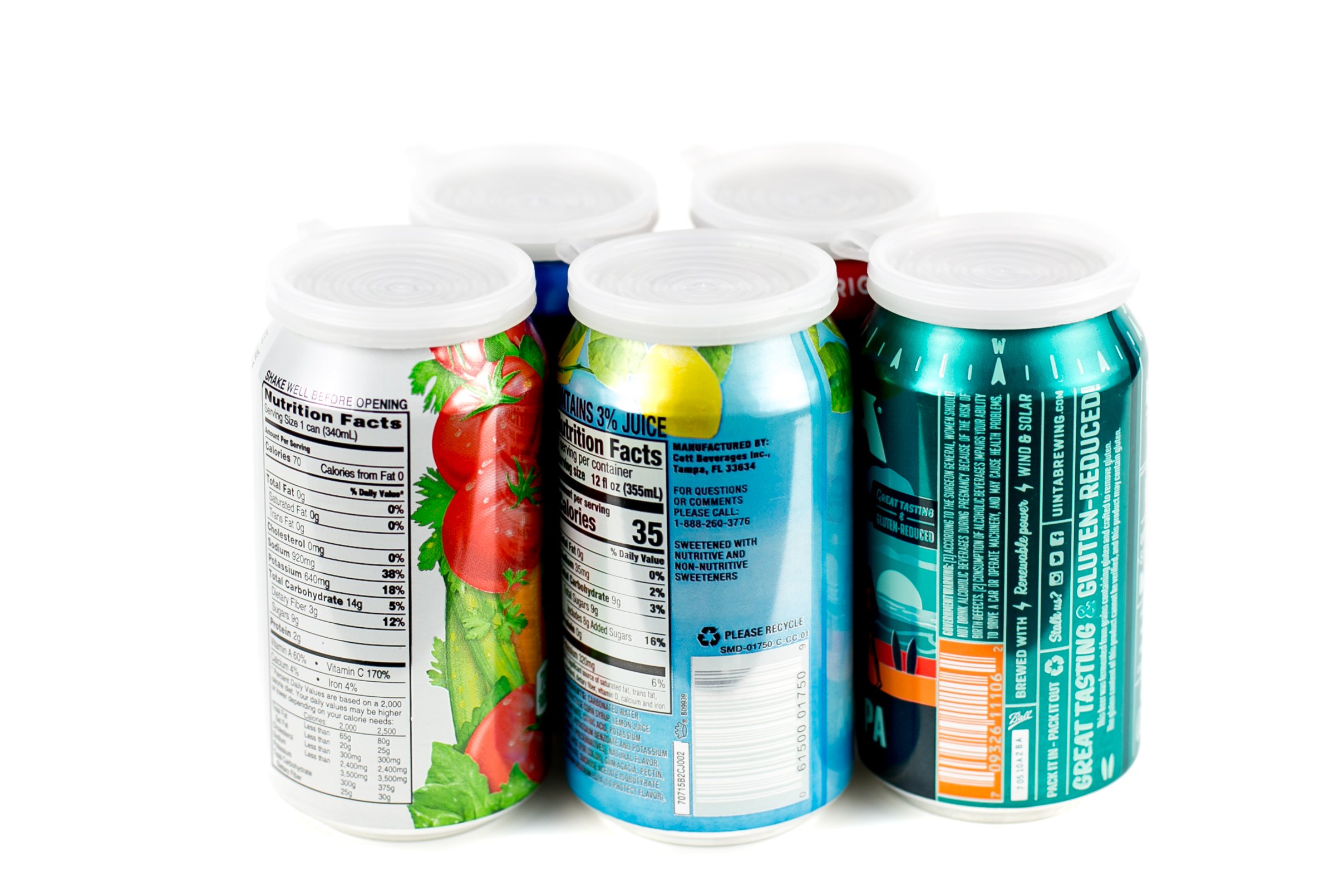 Smarter-Seal, 6-Pack, Reusable, BPA Free, Pop or Beverage Can Lids, Covers, Protectors, Toppers For Soda, Seltzer, Beer, Energy Drinks. Keep Carbonated Beverages More Bubbly and Fizzy