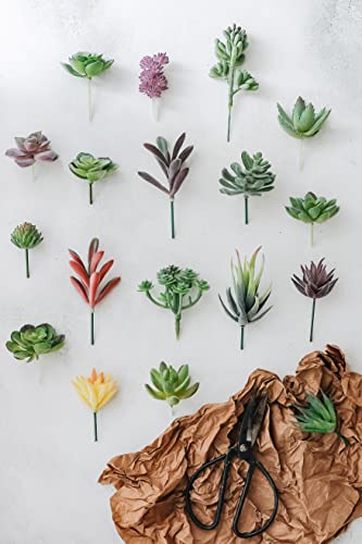 miltonson Artificial Succulent Plants - 18 Pack - Premium Fake Plants - Double Flocked Succulents - Realistic Textured Cactus - Face Succulent Plants - Mini Faux Succulents - Face Plant Decor