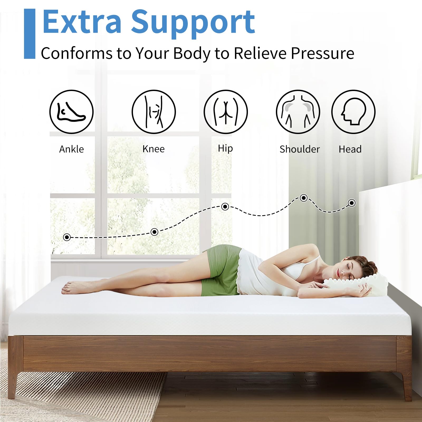 CL.HPAHKL Gel Memory Foam Mattress 6 inch King Size Mattress with Removable Soft Cover Medium Firm Mattresses CertiPUR-US Certified/Bed-in-a-Box for Cool Sleep Relieving Pressure Relief