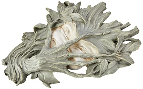 Design Toscano Bashful Wood Sprite Tree Face Mystic Decor Wall Sculpture, 9" Wx5 Dx13 H, Two Tone Stone