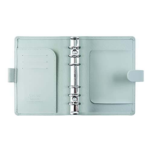 Filofax Saffiano Organizer, Personal Size, Granite - Cross-Grain, Leather-Look, Six Rings, Week-to-View Calendar Diary, Multilingual, 2022 (C028805-22)